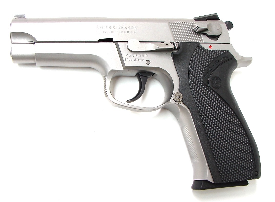 Smith & Wesson 5906 9 MM caliber pistol. All stainless steel model. In ...