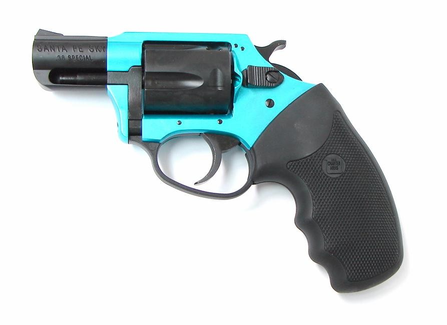 Charter Santa Fe Sky .38 Special caliber revolver. Sky blue/black model ...