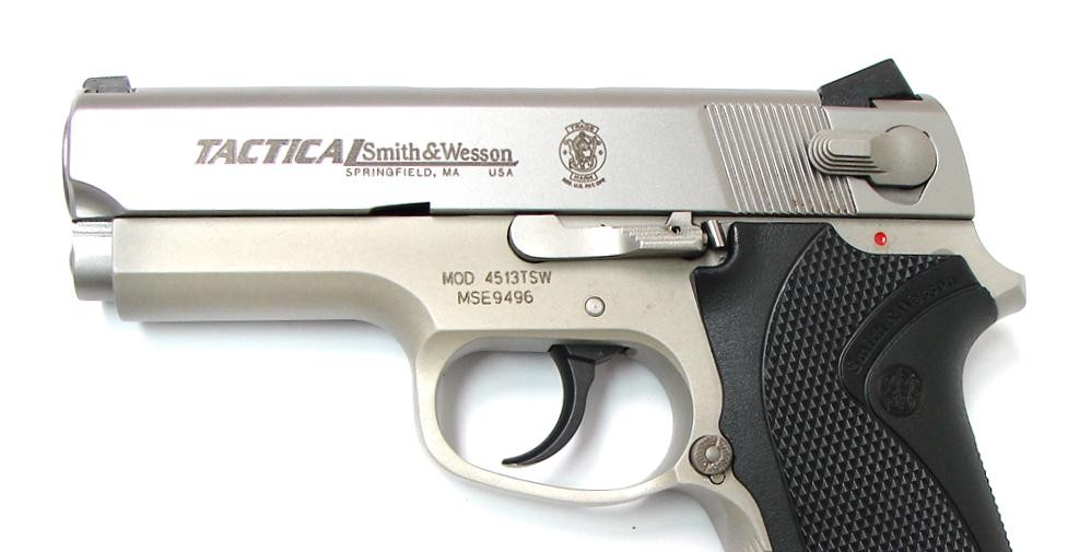 Smith & Wesson 4513 TSW .45 ACP caliber pistol. Compact tactical model ...