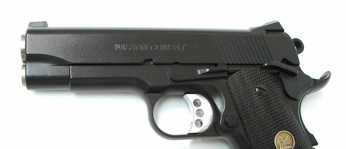 Wilson Combat CQB .45 ACP caliber pistol. Compact model with all black ...