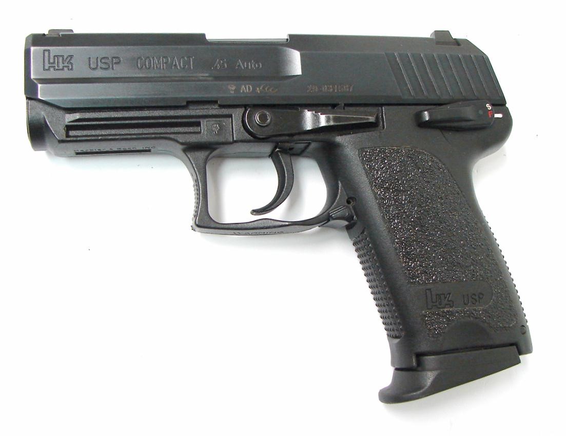 Heckler & Koch USP Compact .45 ACP caliber pistol. Carry model with ...