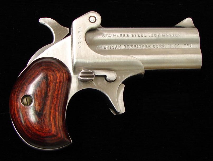 American Derringer M-1 .357 Mag caliber pistol. Stainless steel over ...