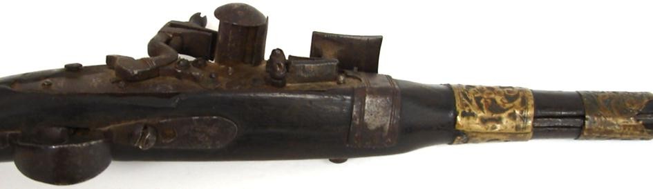 Middle Eastern Snaphaunce lock pistol with 13 barrel. Measures 20 ...