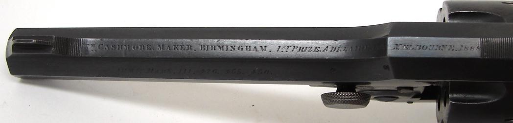 Webley Type Pryse revolver converted to .22 caliber. Top rib of barrel ...