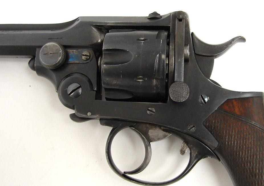 Webley Type Pryse revolver converted to .22 caliber. Top rib of barrel ...