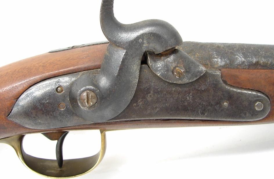 Percussion pistol made from a Potsdam musket. Barrel measures 11 3/4 ...