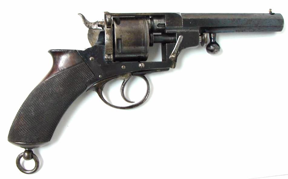 British Thomas Patent .450 caliber revolver. Very unusual ejector ...