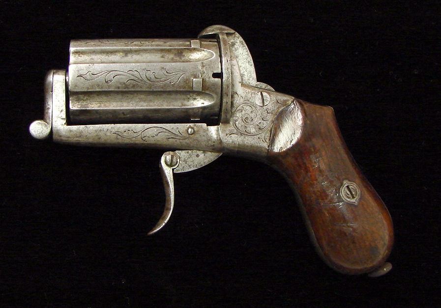 Belgian Knuckle Pistol 8mm Pinfire caliber revolver. By J.N. Berrel ...