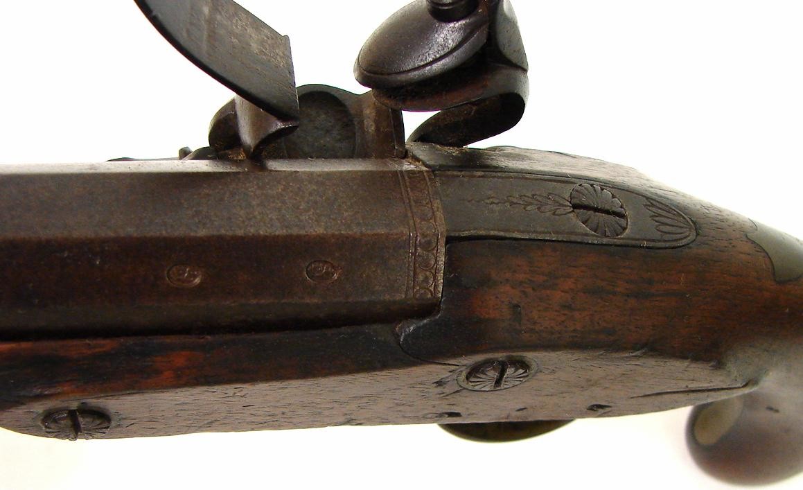 British large bore .65 caliber flintlock pistol by Tayler & Mander. Gun ...