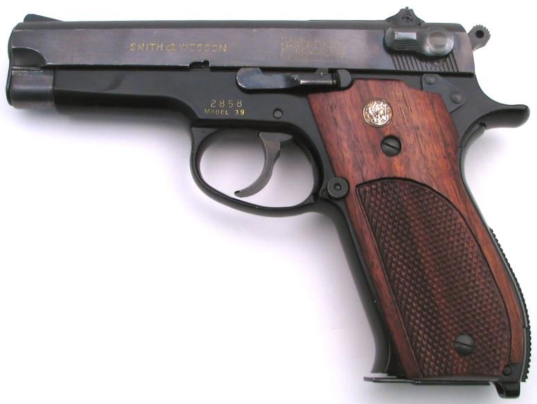 Smith & Wesson 39 9mm caliber pistol. Very early model with box ...