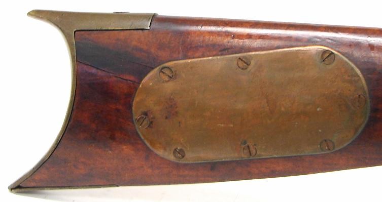 Half Stock Plains Target rifle. Unmarked lock and barrel. Smooth brown ...