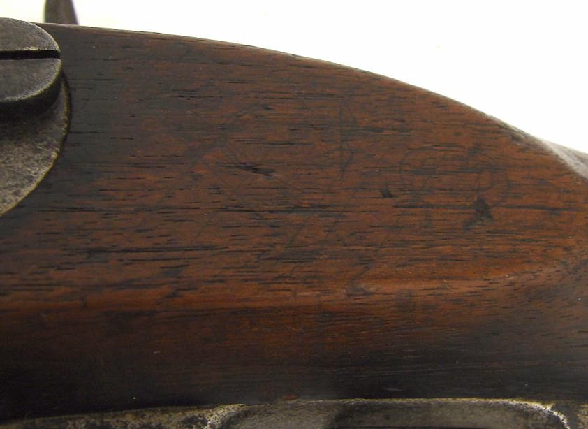 U.S. Model 1842 musket. Smooth gray patina on metal with some pitting ...