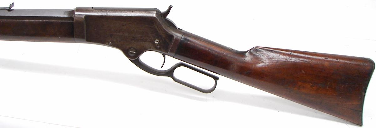 Whitney-Kennedy Lever Action 40 caliber rifle. Brown patina on both ...