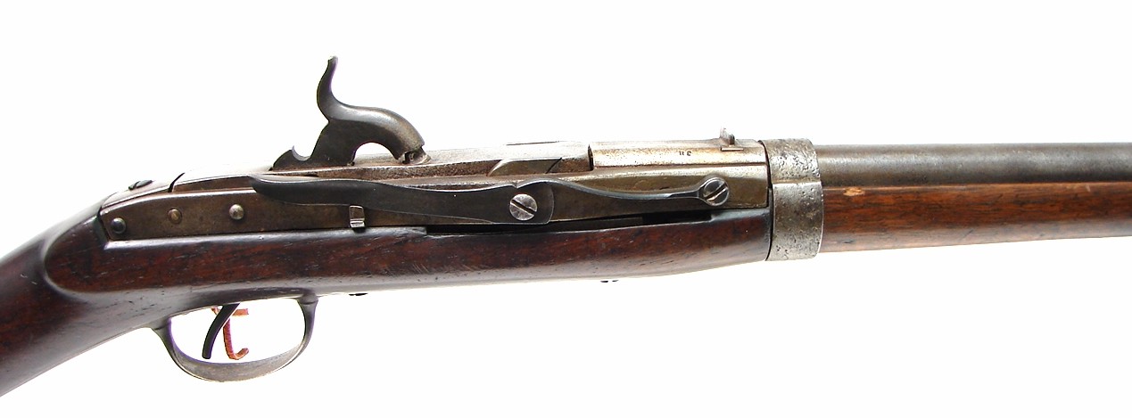 Hall 1847 Saddle Ring Carbine. Gray patina with pitting on the receiver ...