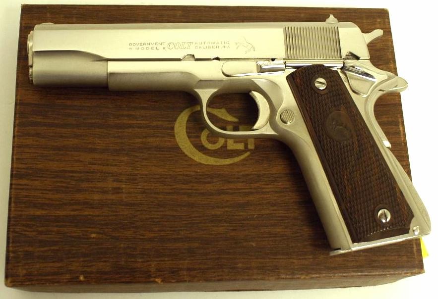 Colt Government .45 ACP caliber pistol. Rare nickel plated pre-series ...