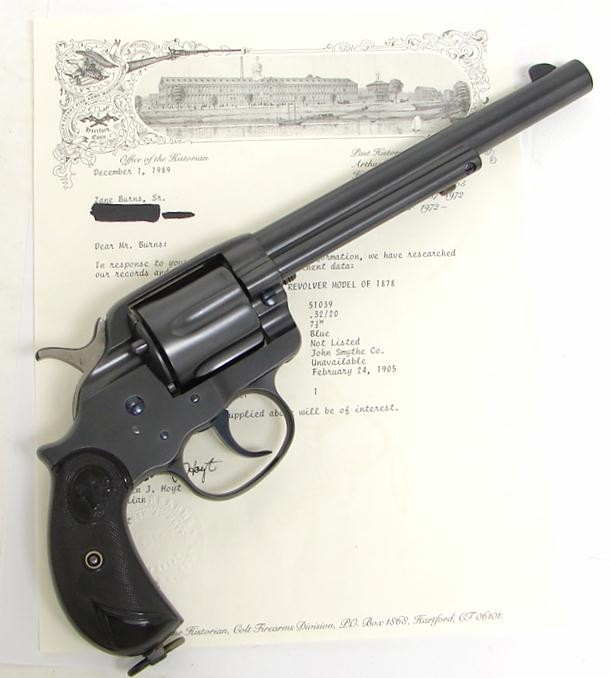 Colt Model 1878 .32-20 caliber revolver with factory letter. Rare in 32 ...