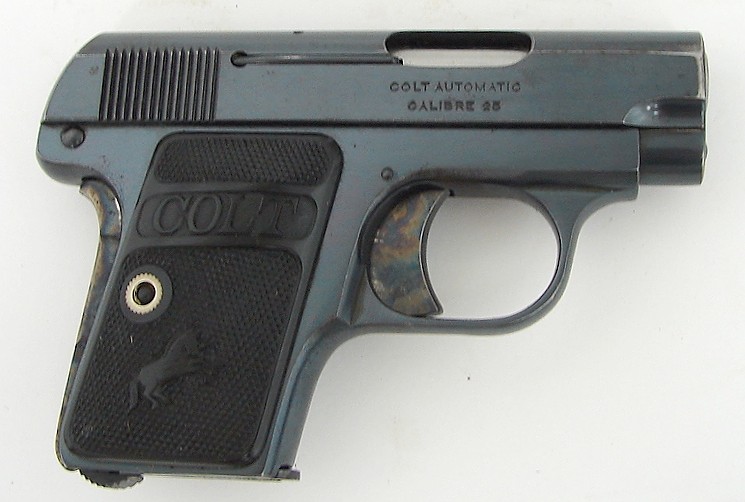 Colt 1908 .25 ACP caliber pistol. Manufactured in 1919. Excellent with ...