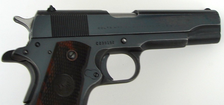 Colt Government Model .45 ACP caliber pistol. Very early post-war model ...
