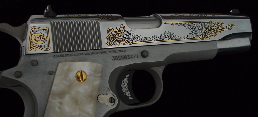 Colt Government Model .38 Super caliber pistol. Limited edition El Jefe ...