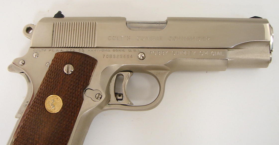 Colt Combat Commander .45 ACP caliber pistol. Rare Robby Shipley ...
