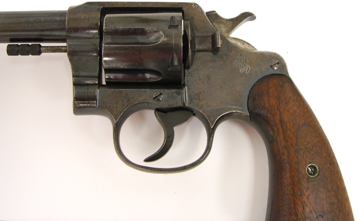 Colt New Service .455 Eley caliber revolver. British proofed .455 Eley ...