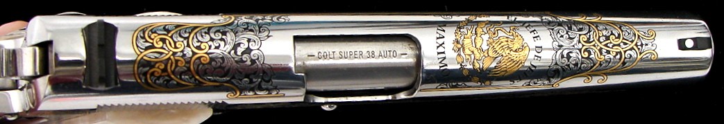 Colt Government .38 Super caliber pistol. El Jefe de Jefes Maximo ...