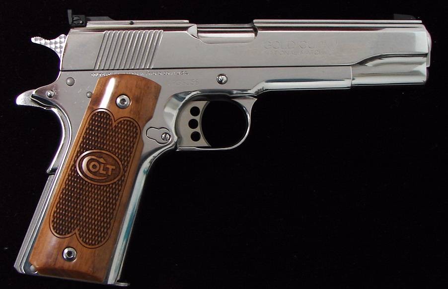 Colt Gold Cup National Match .45 ACP caliber pistol. Royal stainless ...