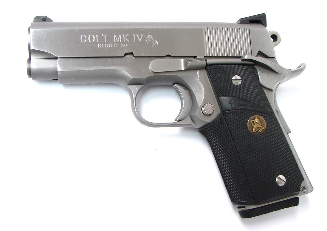 Colt Officers ACP .45 ACP caliber pistol. Stainless steel 3 1/2 ...