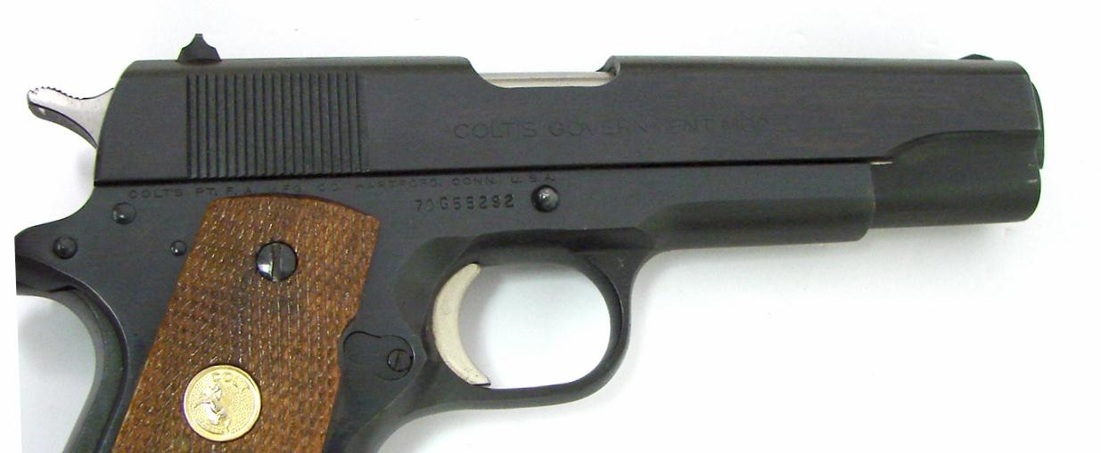 Colt Government .45 ACP caliber pistol. Original Series 70 model with a ...