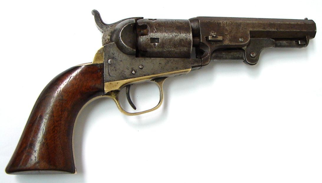 Colt 1849 Pocket model 31 caliber revolver. Made in 1856. 4" barrel ...