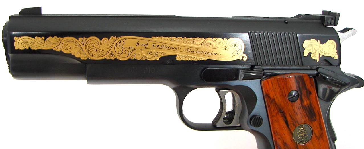 Colt Gold Cup .45ACP caliber pistol. DEA Commemorative, 1980 issue ...