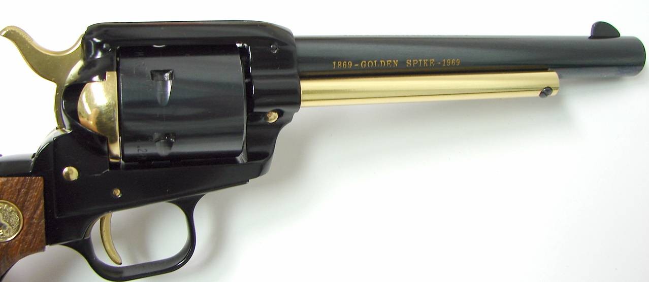 Golden Spike .22 LR caliber commemorative revolver. Colt Frontier Scout ...
