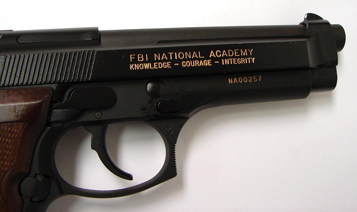 FBI National Academy Beretta 92FS 9MM PARA caliber pistol. Rare Special ...