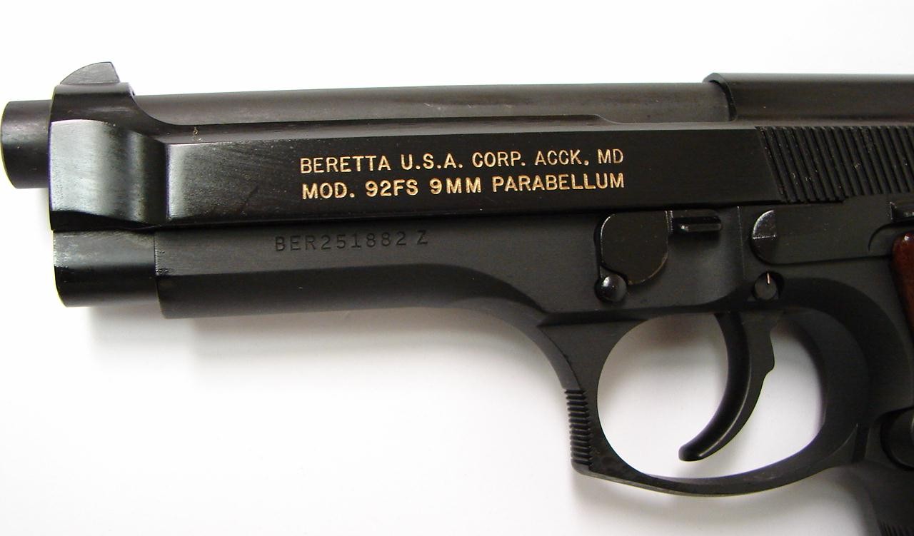 FBI National Academy Beretta 92FS 9MM PARA caliber pistol. Rare Special ...