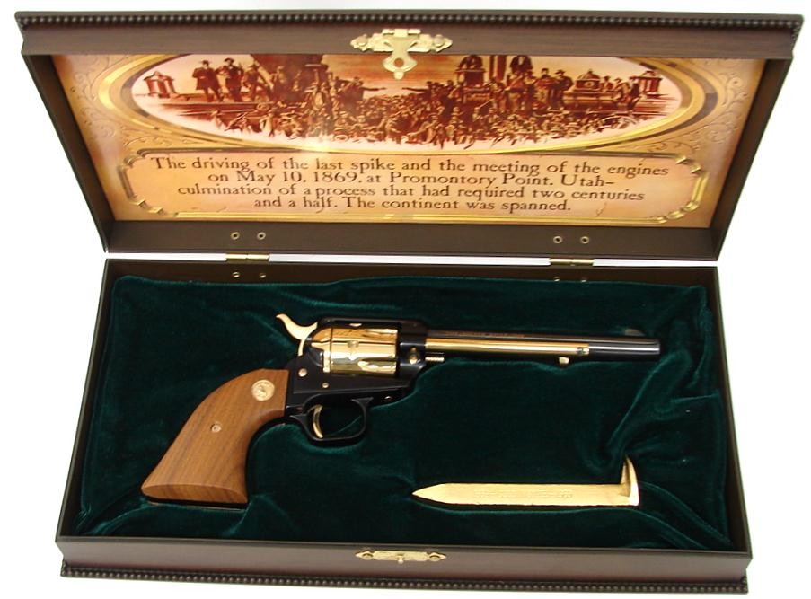 Golden Spike .22 LR caliber Colt Frontier Scout commemorative revolver ...