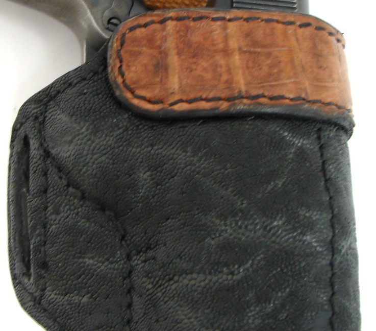 Custom Elephant Skin with gator trim holster. Hand made premium grade ...