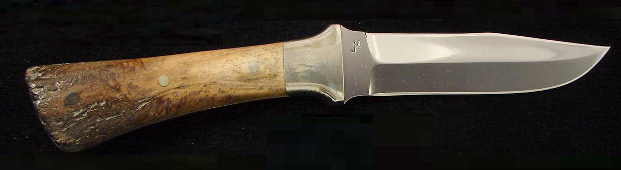 Jeff C. Morgan Guardless Fighter. 5 1/2" double edged 440C steel blade ...