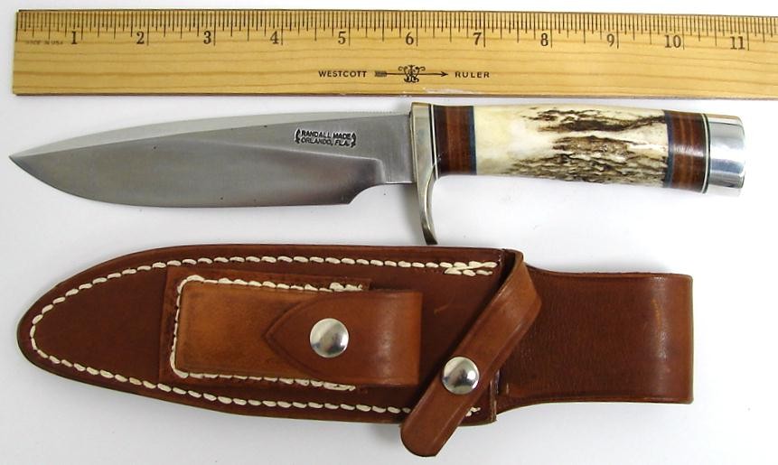 Randall Model 25 The Trapper Knife with 6 blade, stag handle with ...