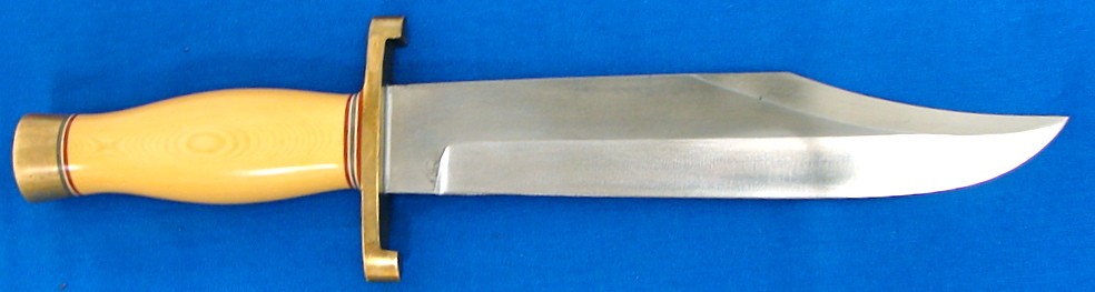 Randall model 12-9 Sportsman Bowie knife with Yellow Micarta grip ...