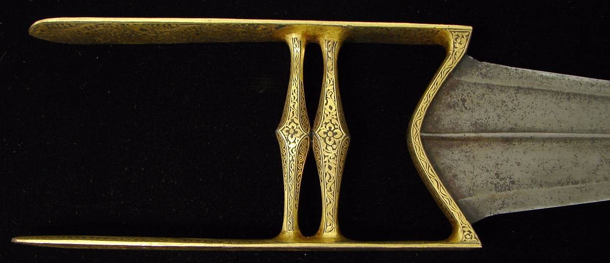 Indian Katar Blade is 8 long and 13 3/4 overall. Blade has an armor ...