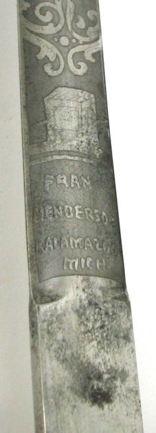 Masonic Sword Early & unusual Frank Henderson Kalamazoo retailer. Fine ...