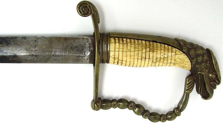 U.S. Militia Officers Eagle Head Sword with bone handle. American eagle ...