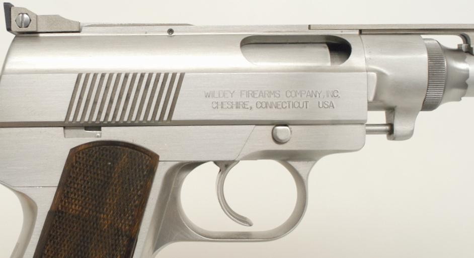 Wildey 457 .45 Win Mag caliber pistol. Very early transitional gun with ...