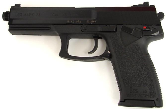 Heckler & Koch Mark 23 Socom .45 ACP caliber pistol. Top of the line ...