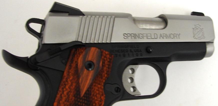 Springfield Micro Compact .45 ACP caliber pistol. 2-tone carry gun with ...