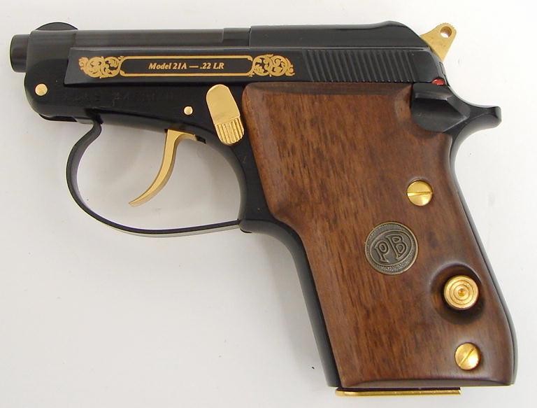 Beretta 21A .22LR caliber pistol. Deluxe El model with bright blue ...