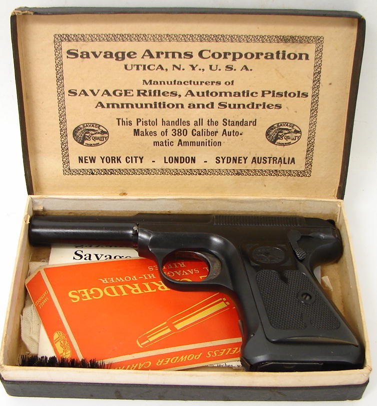 Savage 1917 .380 ACP caliber pistol. Mint .380 and in the box with ...