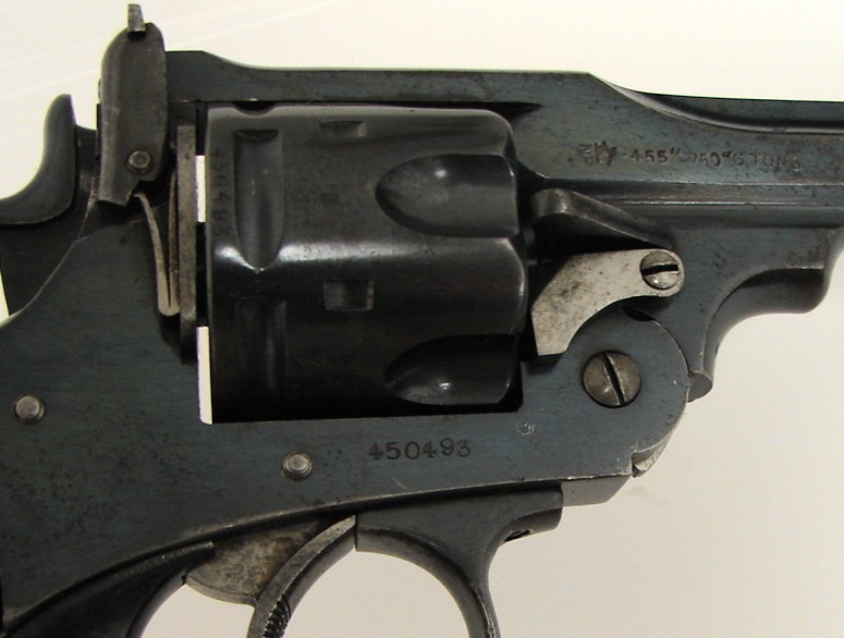 Webley & Scott W.S. Target .455 Webley caliber revolver. Has an ...