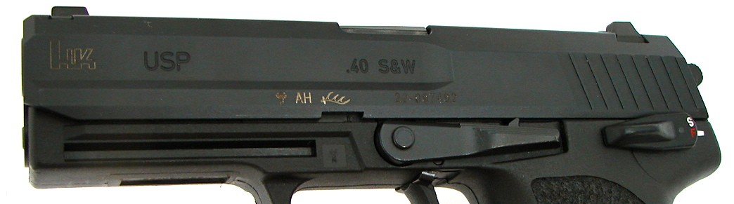 Heckler & Koch USP .40 S&W caliber pistol. Full size model with night ...