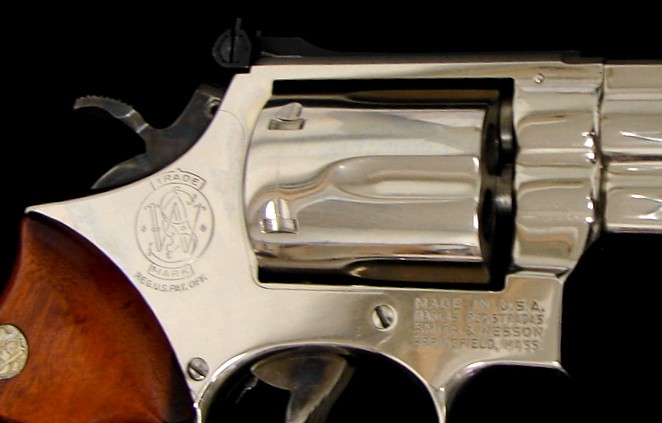 Smith & Wesson 19-3 .357 Mag. caliber revolver. 1970s vintage 6" nickel ...